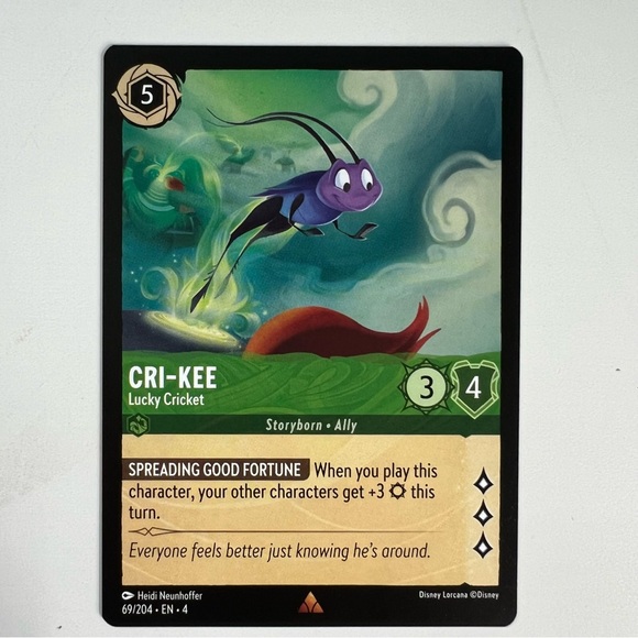 Disney | Games | Rare Crikee Lorcana Disney Trading Card Game ...